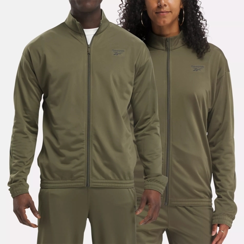 Reebok Identity Vector Knit Track Jacket - Army Green | Reebok Reebok Identity Vector Knit Track Jacket - Army Green | Reebok